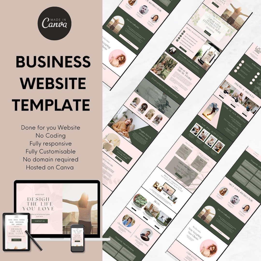 Canva Website Template Website Templates Done for You - Etsy