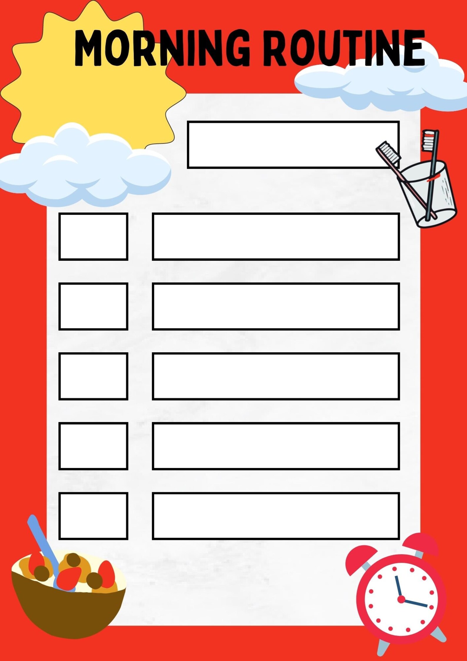 Morning Routine Chart - Etsy