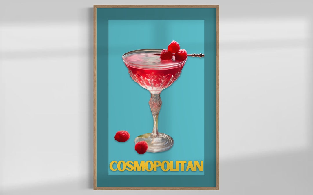 COSMOPOLITAN Cocktail Poster Maximalist Wall Art Trendy Drink Print ...