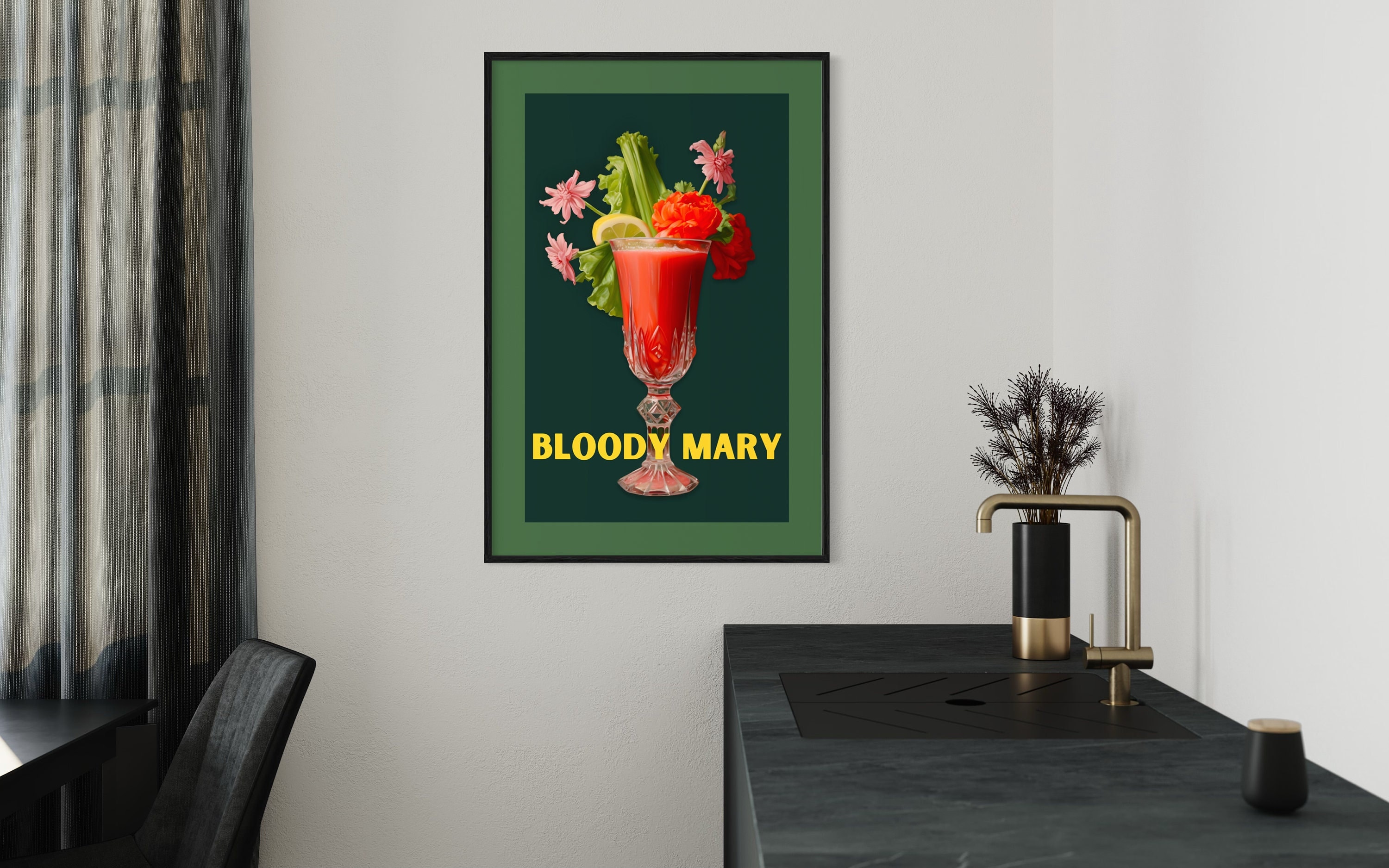 BLOODY MARY Cocktail Poster Maximalist Wall Art Trendy Drink Print ...