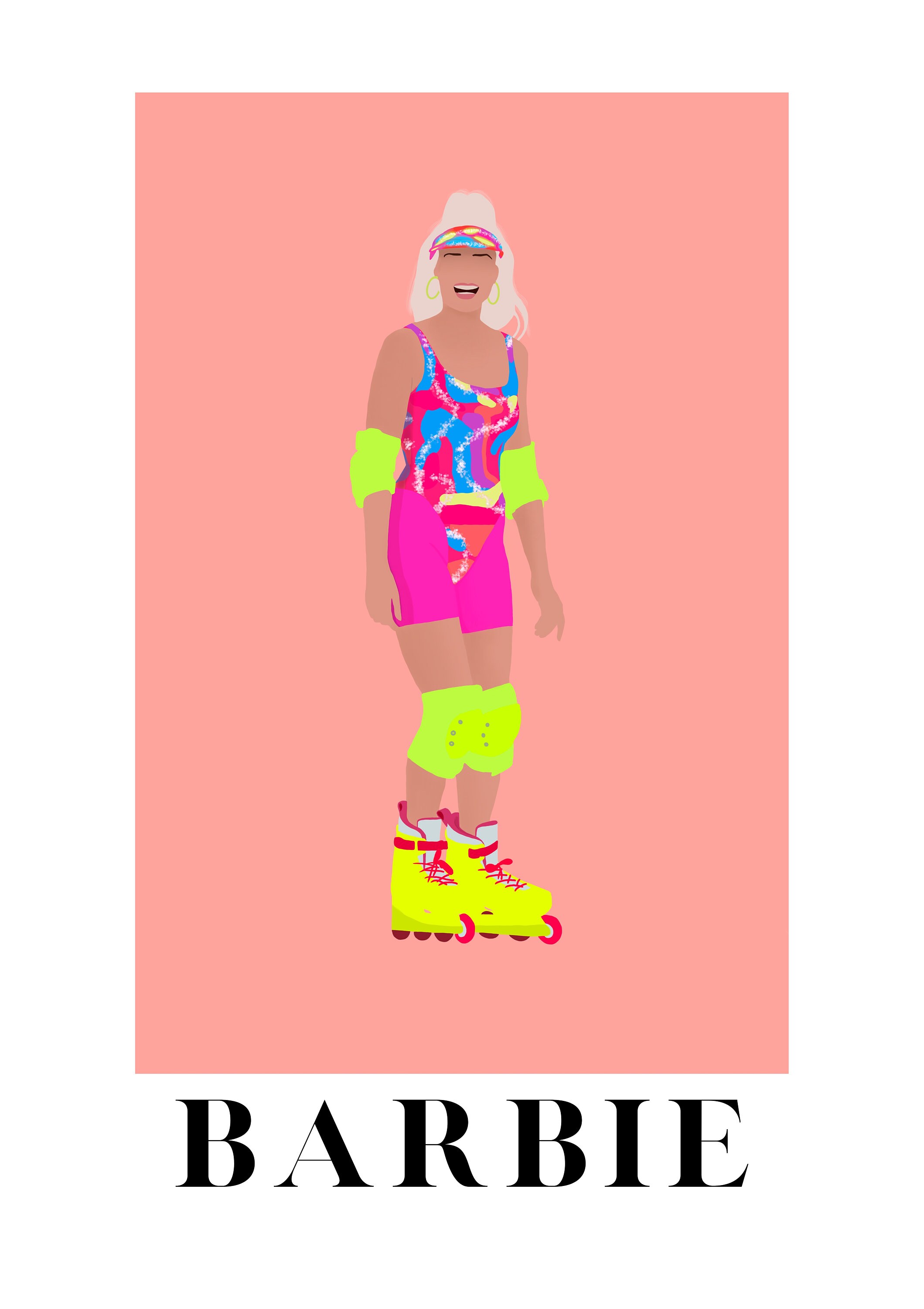 Barbie Inspired Faceless Portrait Illustration Eclectic Wall Art ...