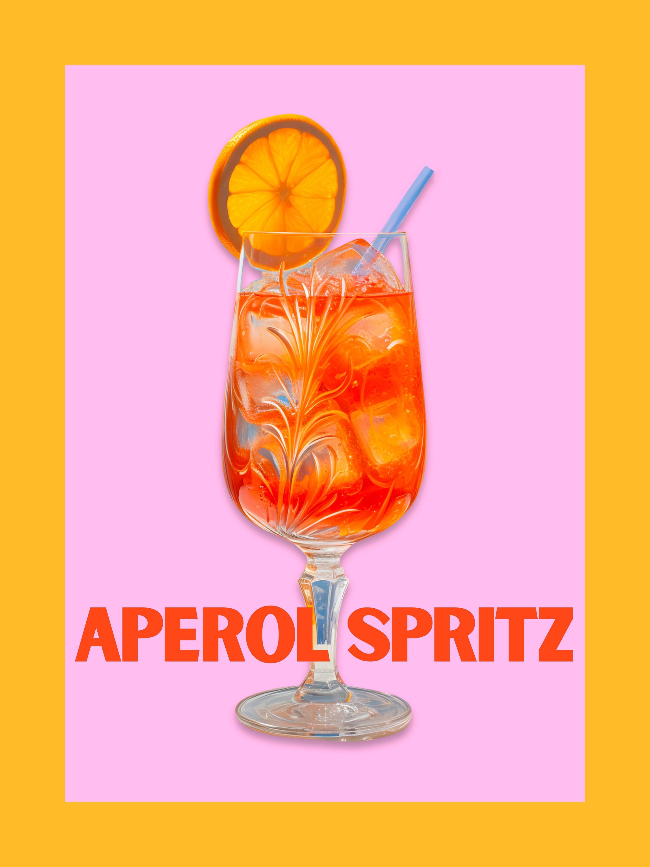 APEROL SPRITZ Cocktail Poster Maximalist Wall Art Trendy Drink Print ...