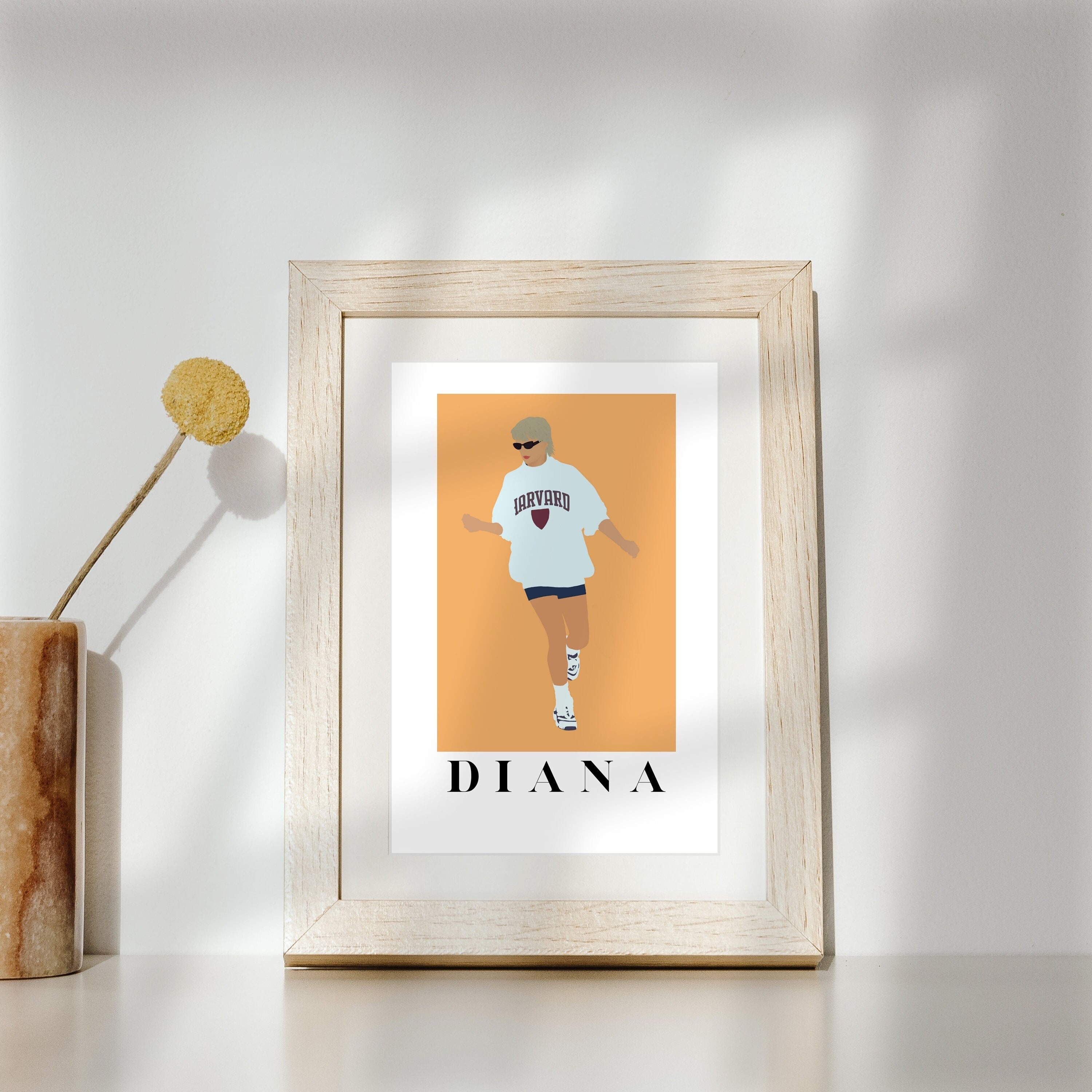 Princess Diana Faceless Portrait Illustration Eclectic Wall Art Digital ...