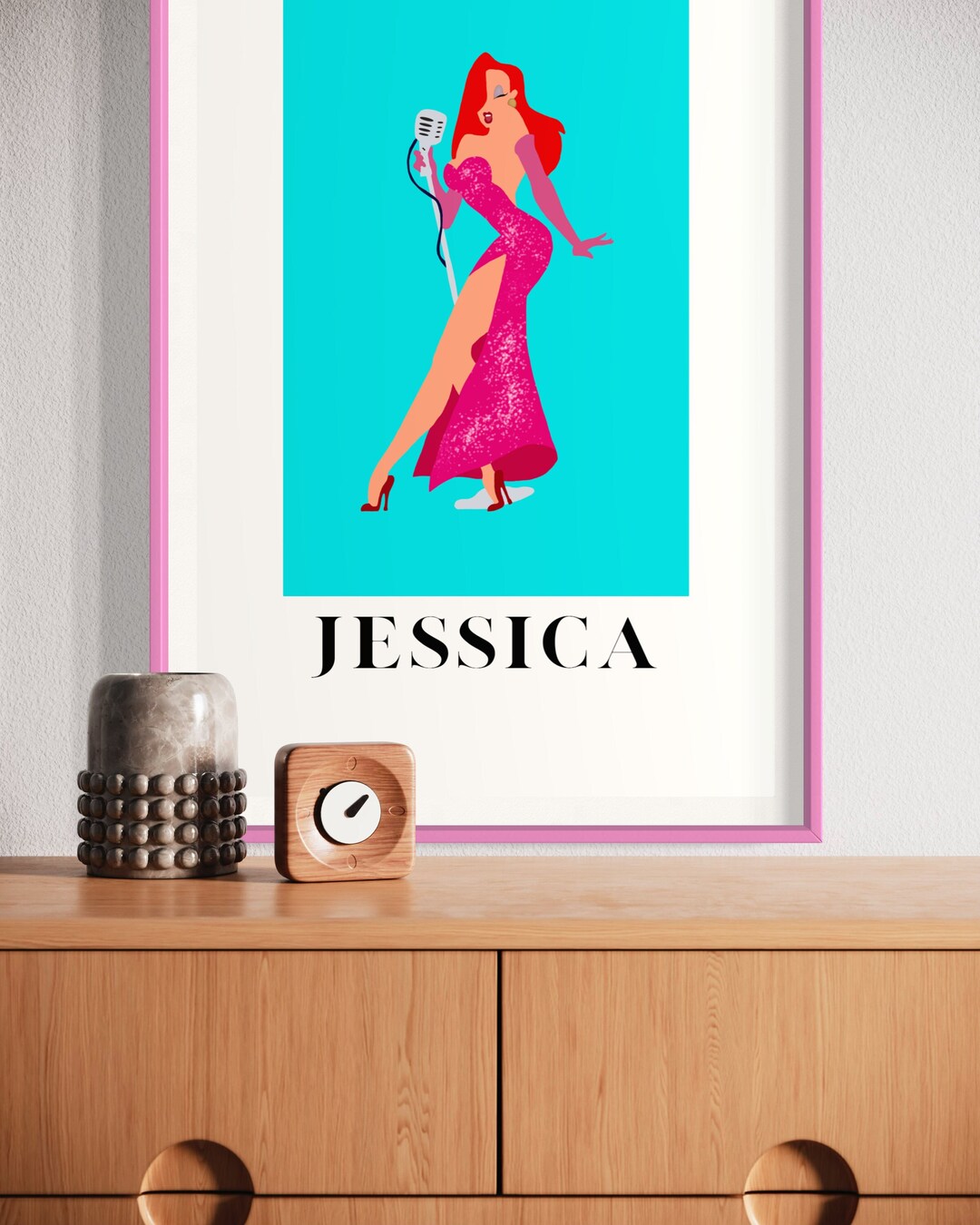 Jessica Rabbit Faceless Portrait Illustration Eclectic Wall Art Digital ...