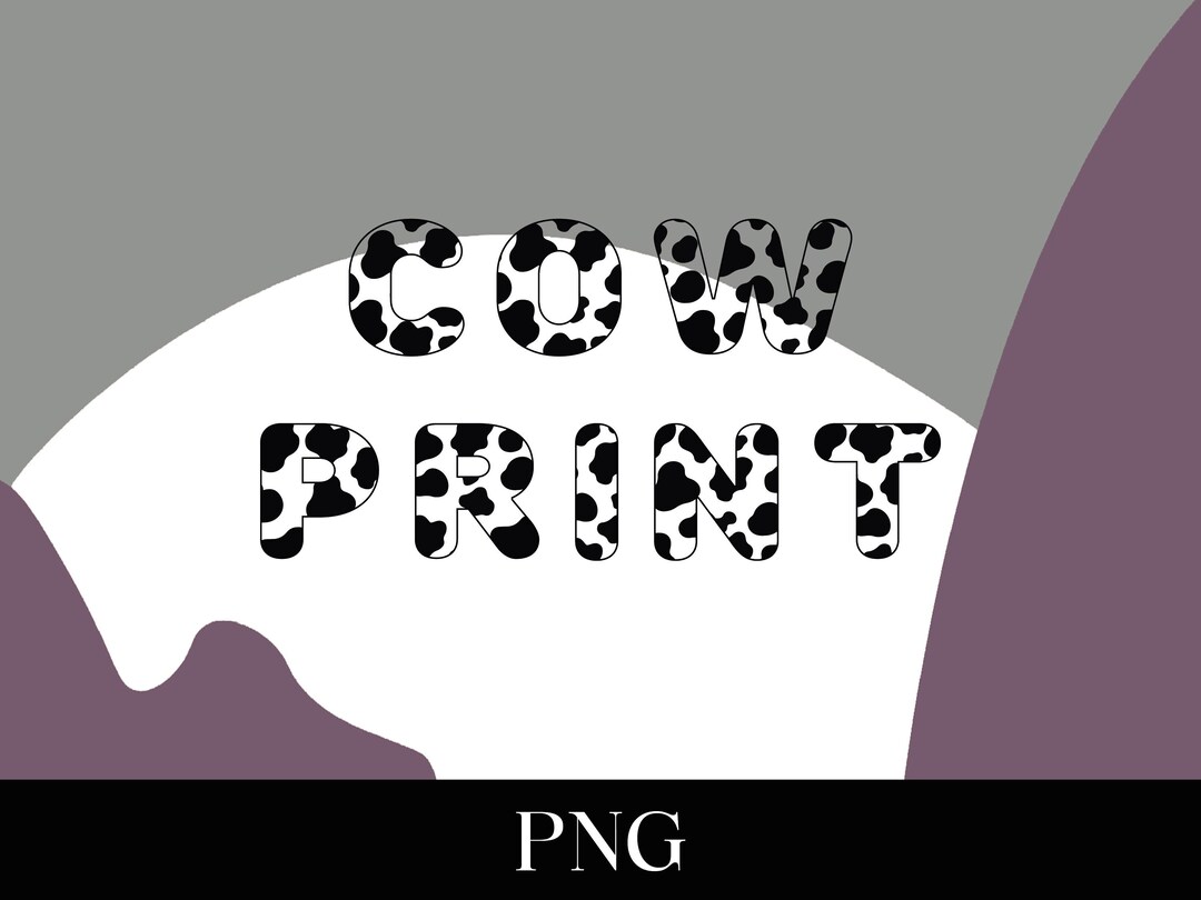 Cow Print Alphabet & Numbers PNG Bundle 72 Images - Etsy