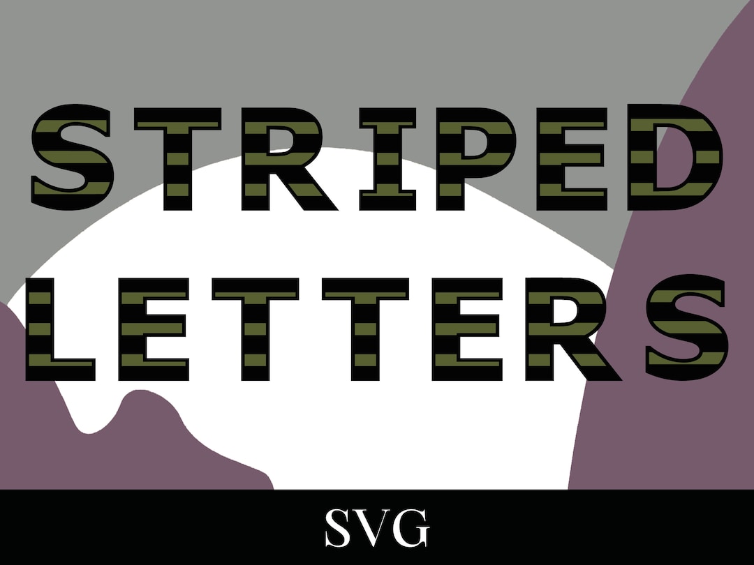 Striped Alphabet & Numbers SVG Bundle 36 Cut Files 2 Layers - Etsy