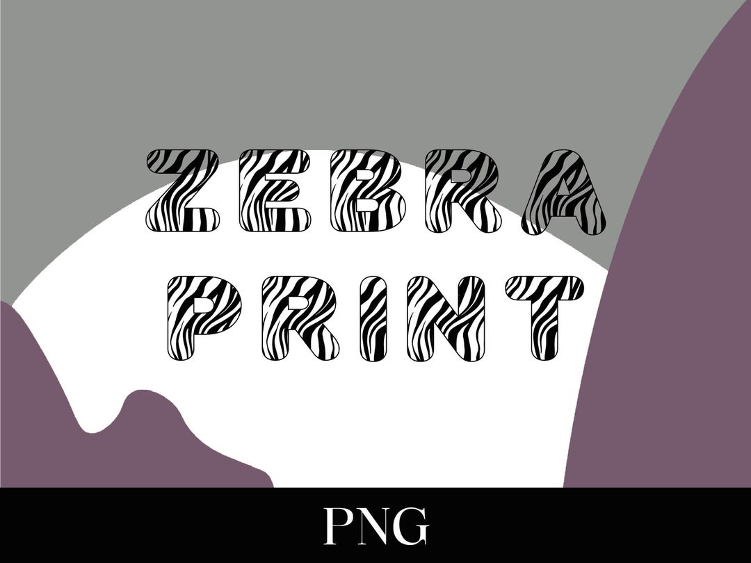 Zebra Print Alphabet & Numbers PNG Bundle 72 Images - Etsy