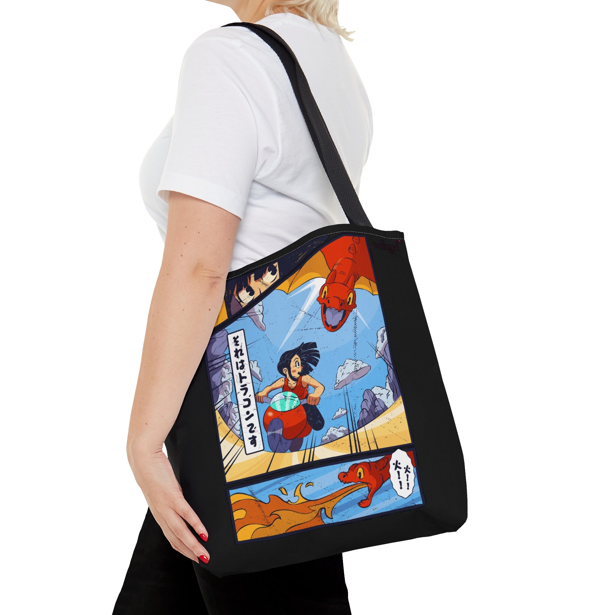 Luxury Custom Tote Bag, Comic Strip Tote Bag AOP Shopper Tote Bag ...