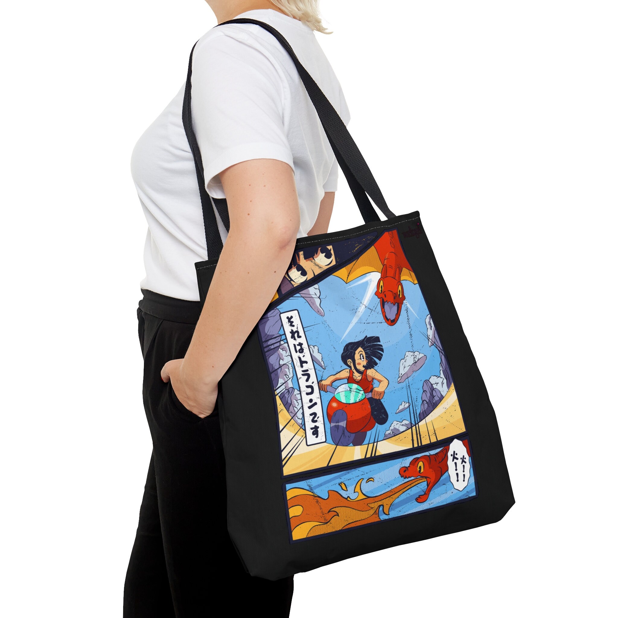 Luxury Custom Tote Bag, Comic Strip Tote Bag AOP Shopper Tote Bag ...