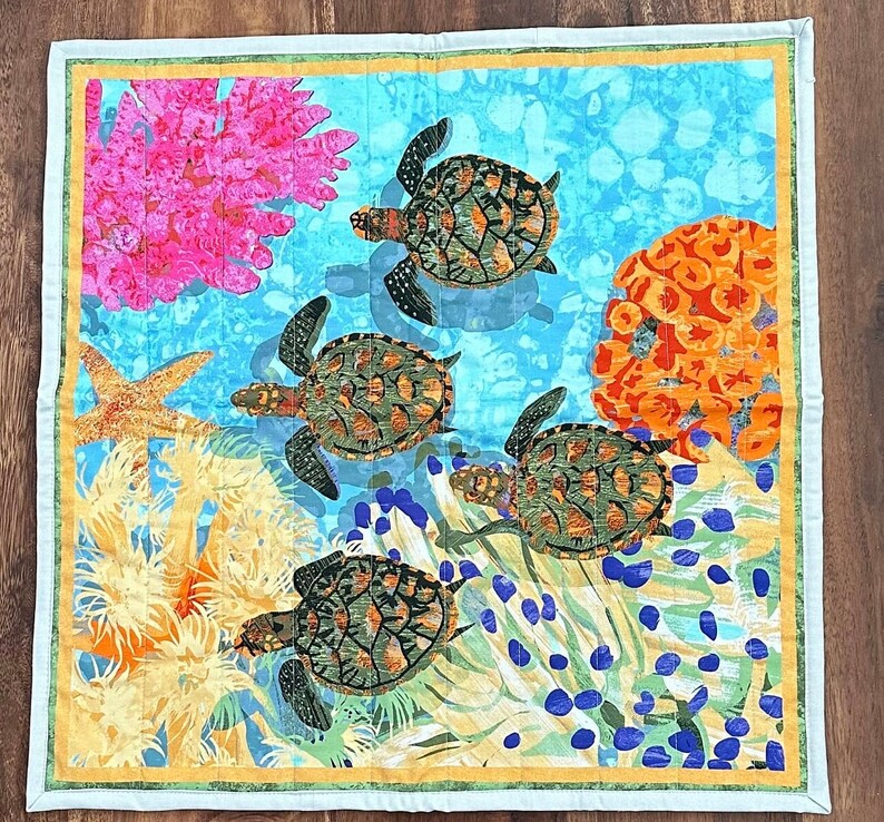 Sea Turtles Quilted Wall Hanging - Etsy