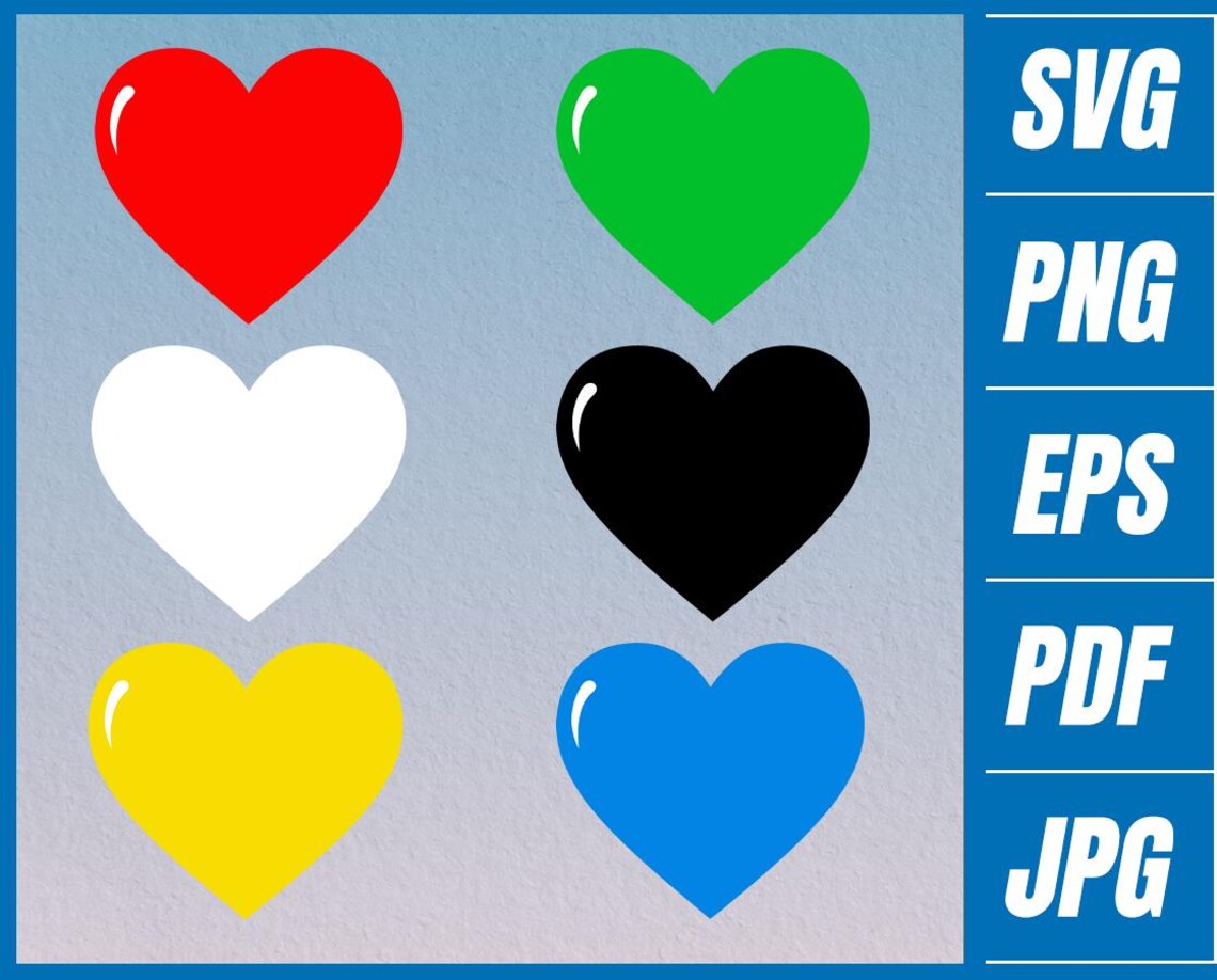 Heart SVG Bundle | Colorful Heart Clipart Set | Love Svg Png | Digital ...