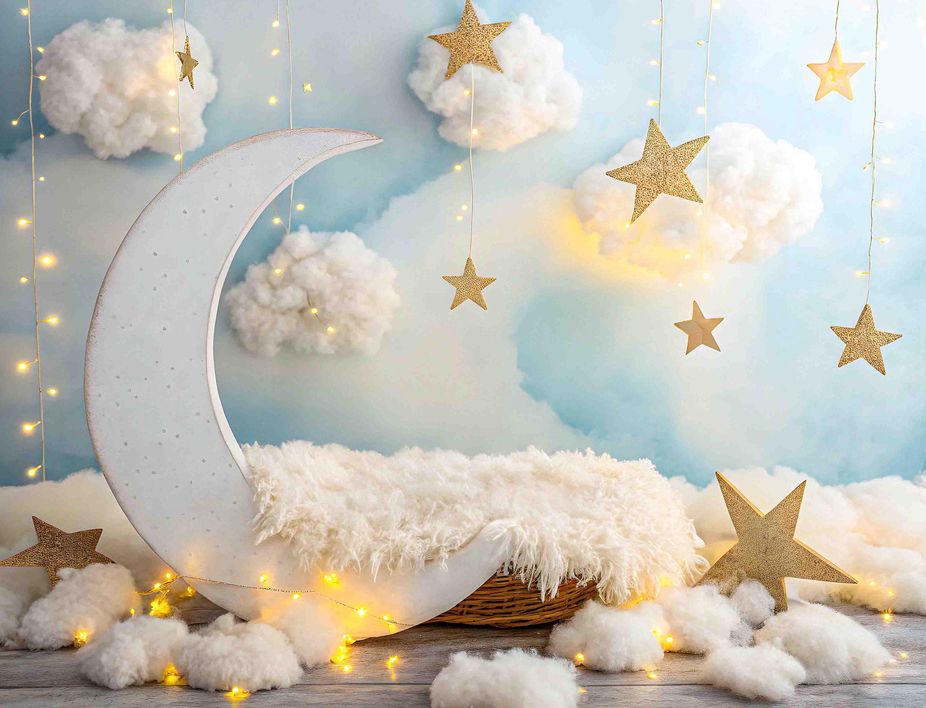 Newborn Digital Backdrop, Moon and Stars Newborn Background, Photoshop ...