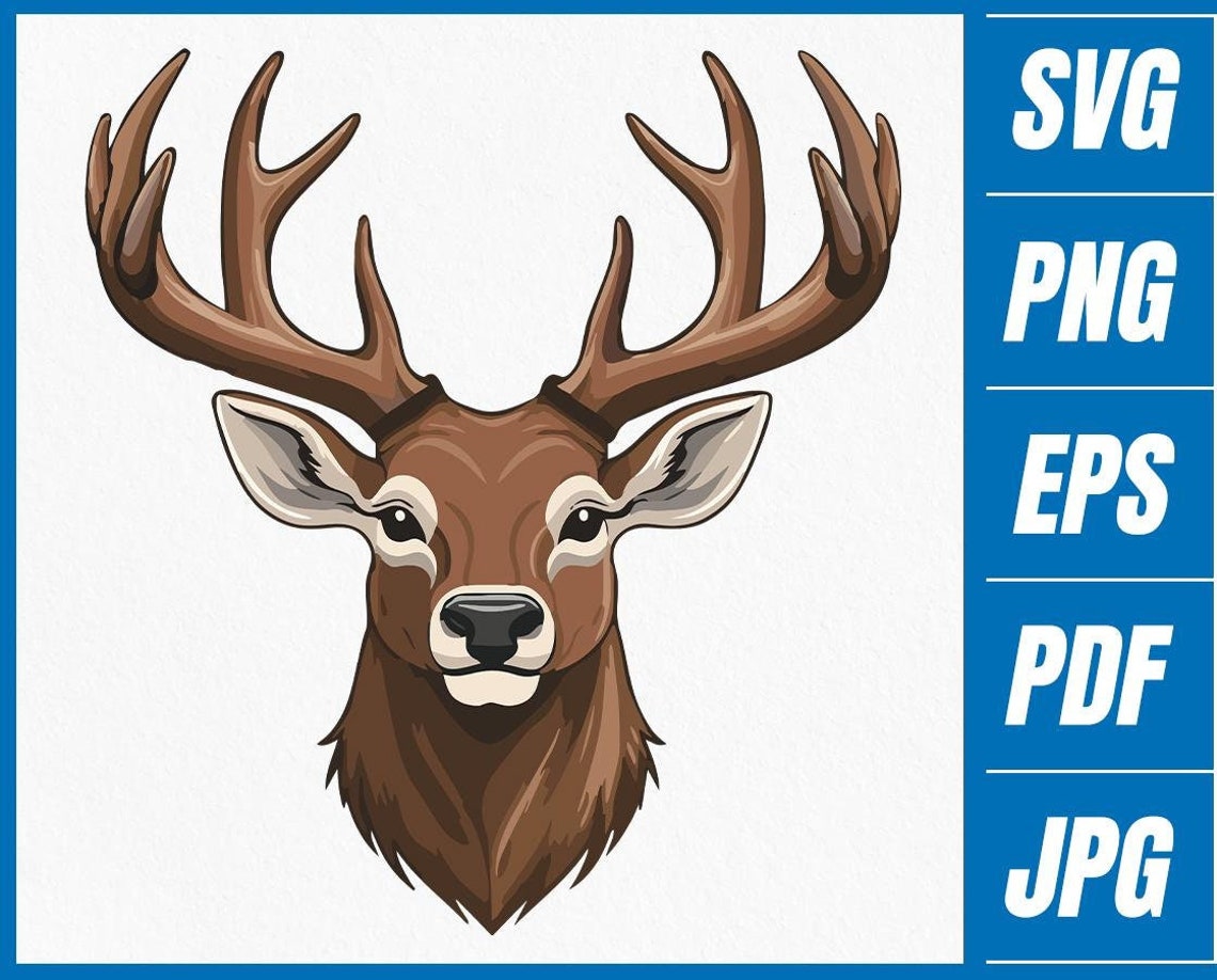 Christmas Deer, Deer Head SVG, Deer Face Svg, Deer Svg, Deer Clipart ...