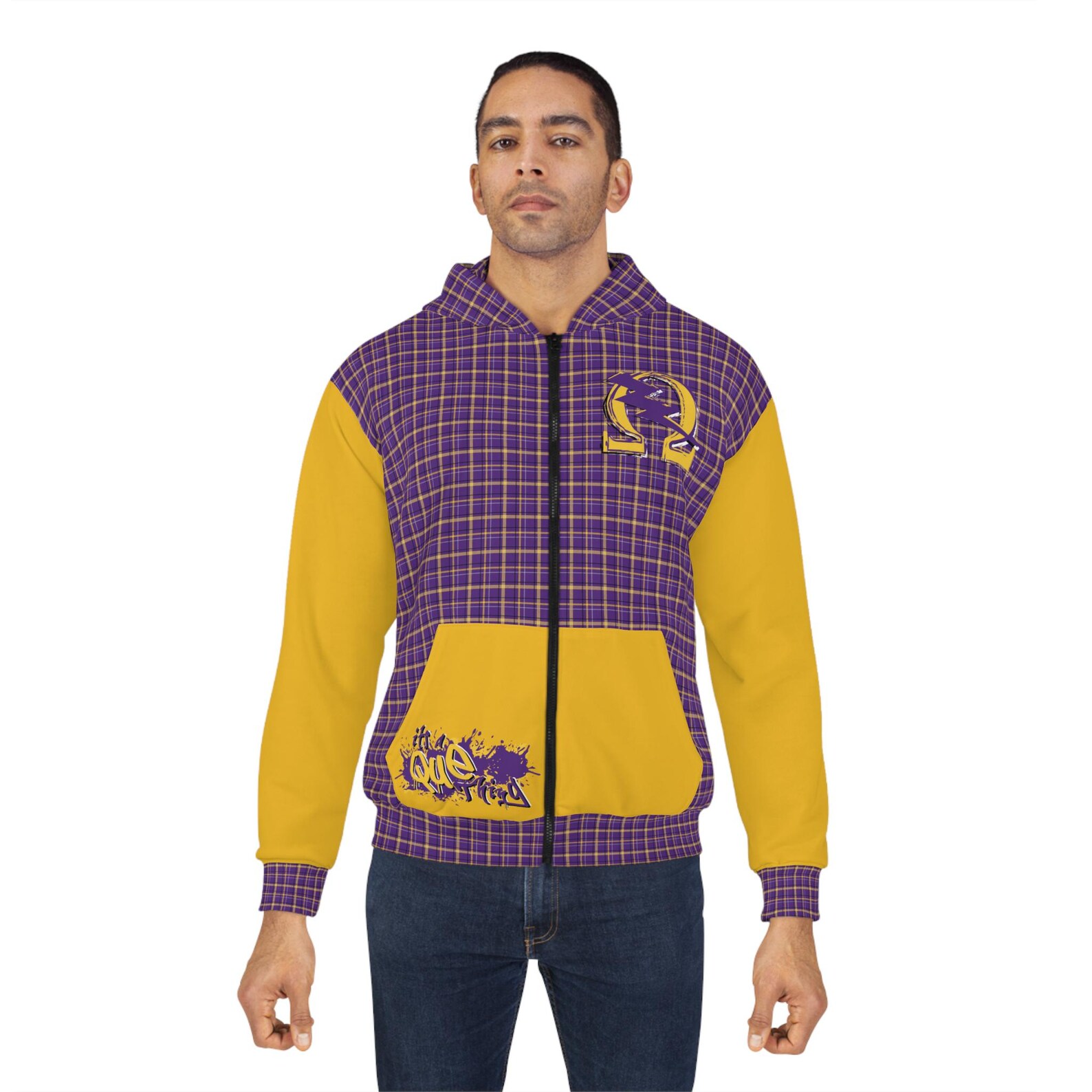 Omega Psi Phi Lightning Bolt Fleece Jacket | Omega Clothing | Gift for ...