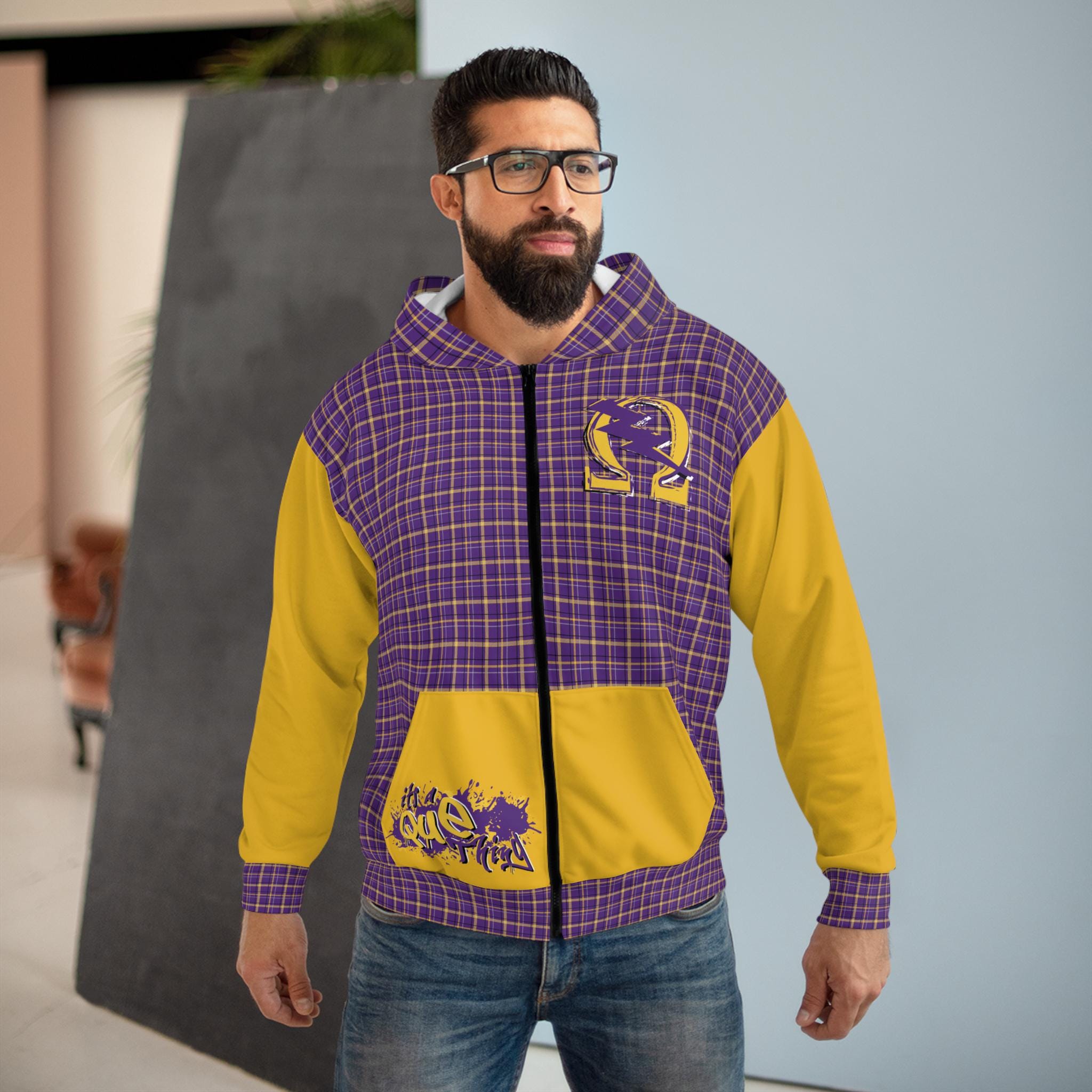 Omega Psi Phi Lightning Bolt Fleece Jacket | Omega Clothing | Gift for ...