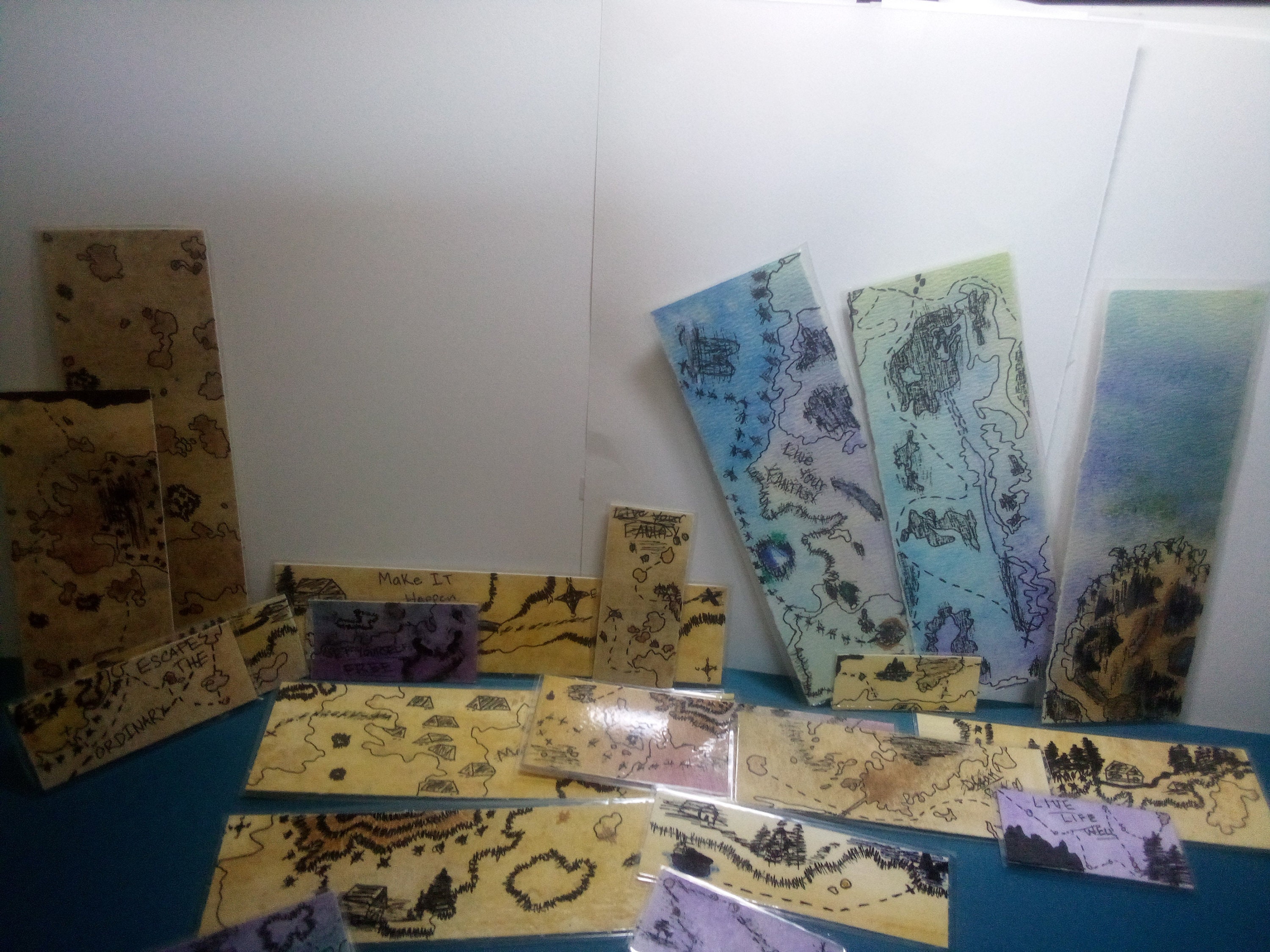 3 Random Treasure Map Laminated Bookmarks. - Etsy