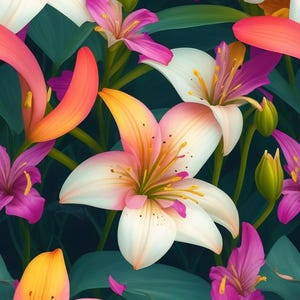 Digital Prints, Digital Images, Lily Flowers, Lilies, Art, Pictures - Etsy