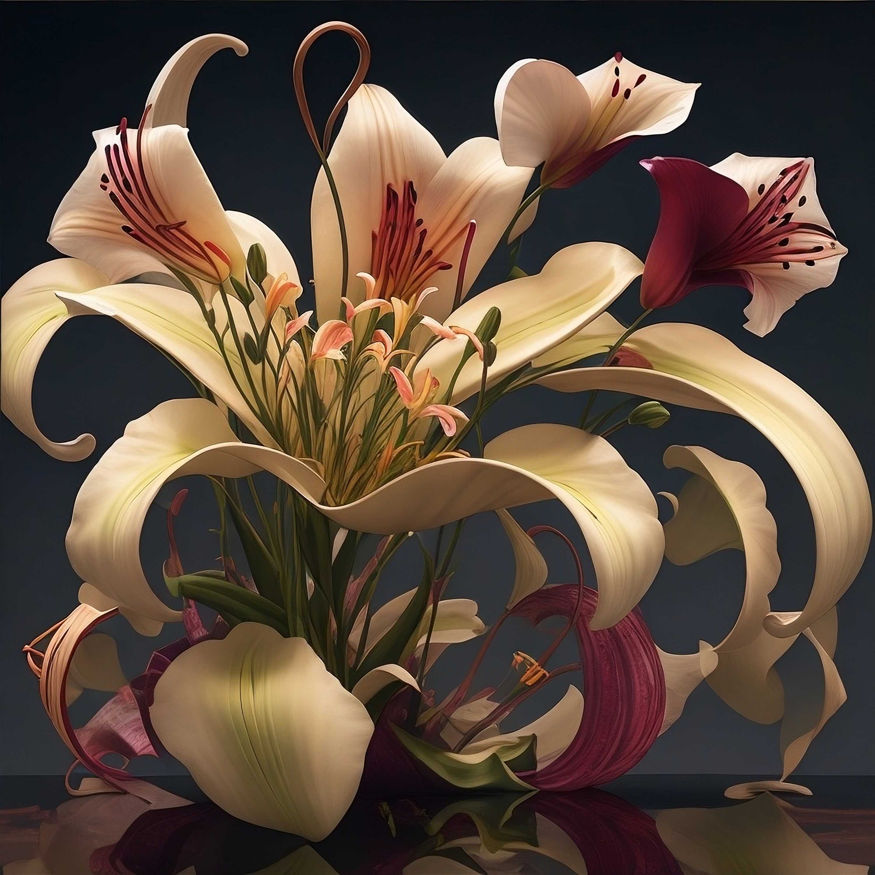 Digital Print Collection, Lilies, Flowers, Lily Flowers, Digital ...
