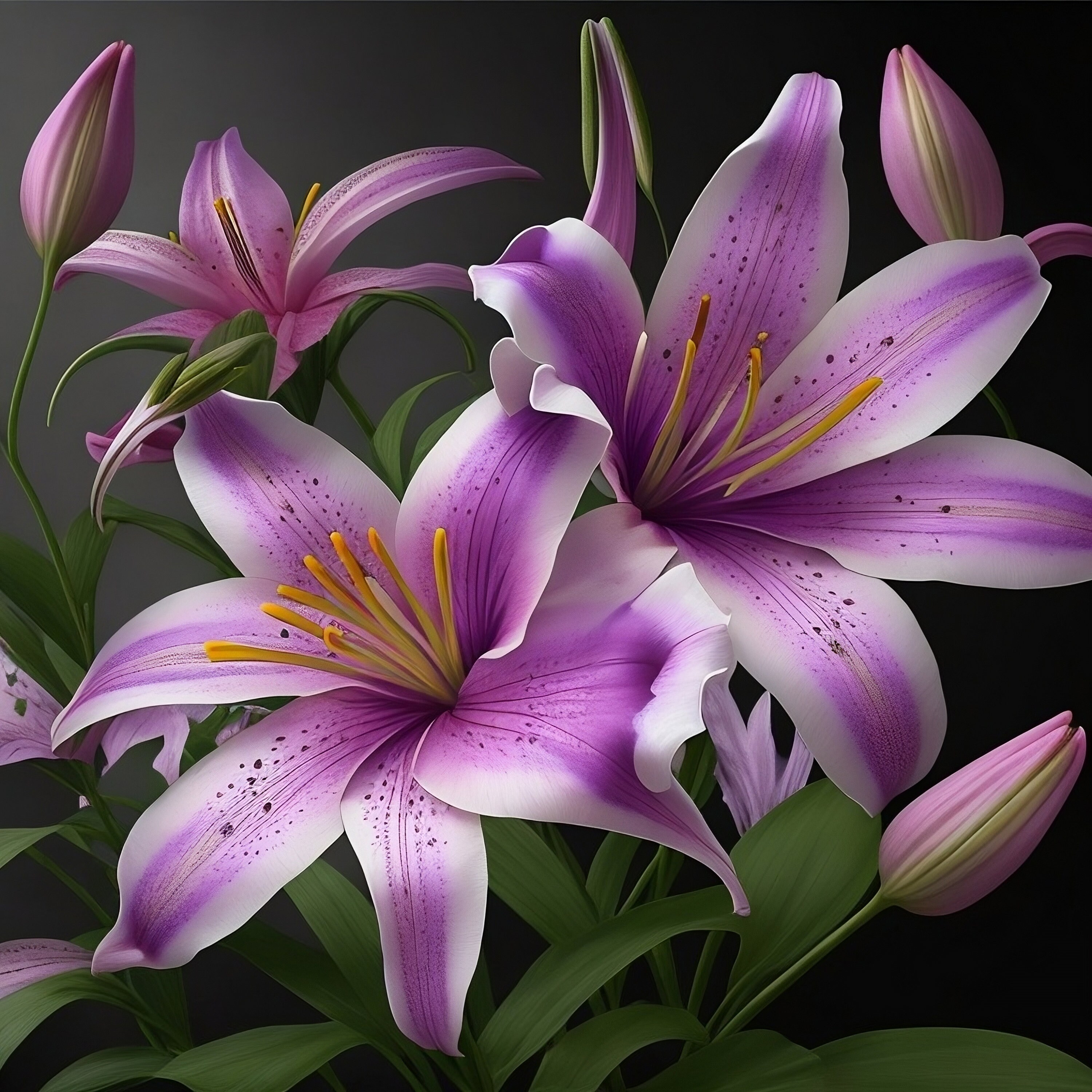 Digital Prints, Digital Images, Lily Flowers, Lilies, Purples/pinks ...