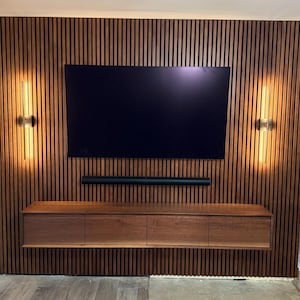 Walnut Floating Media Console - Etsy