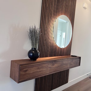 Walnut Floating Media Console - Etsy