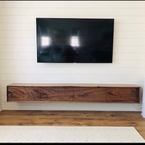 Walnut Floating Media Console - Etsy
