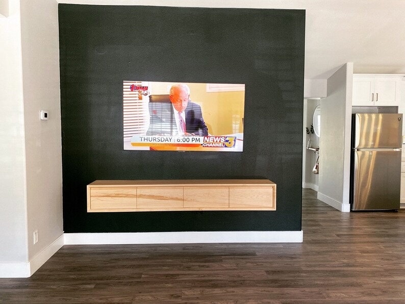 Maple Floating Media Console - Etsy