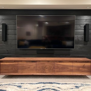Walnut Floating Media Console - Etsy