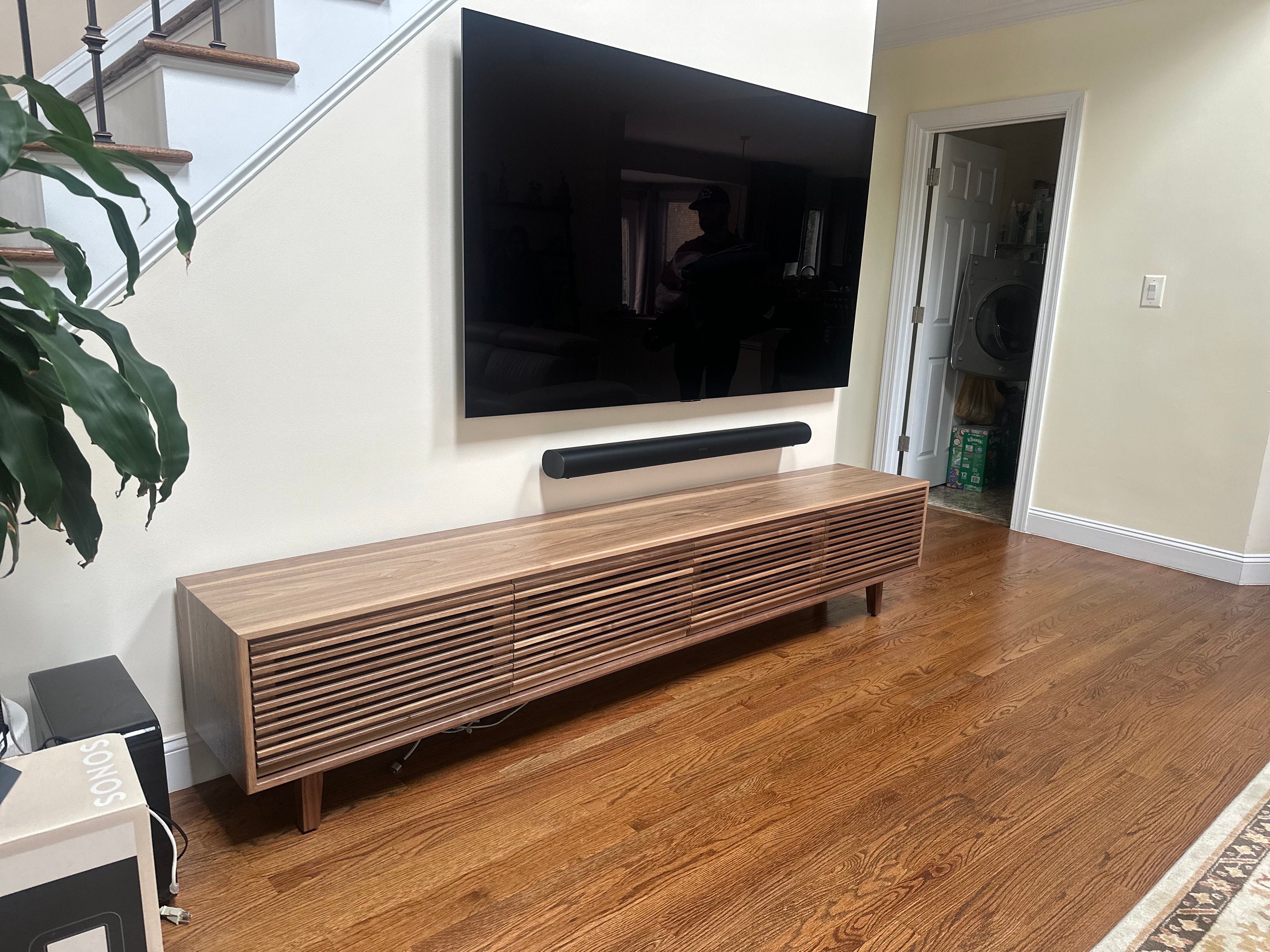 Slat Door Media Console Etsy