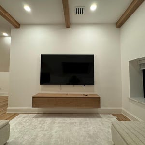 White Oak Floating Media Console - Etsy