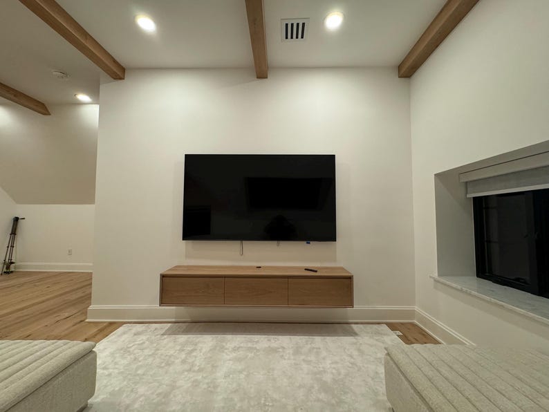 White Oak Floating Media Console - Etsy