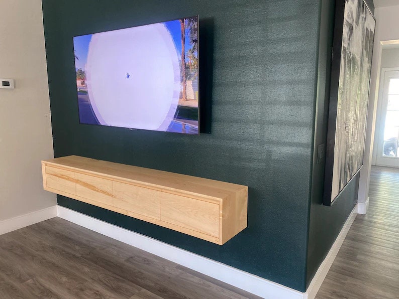 Maple Floating Media Console - Etsy