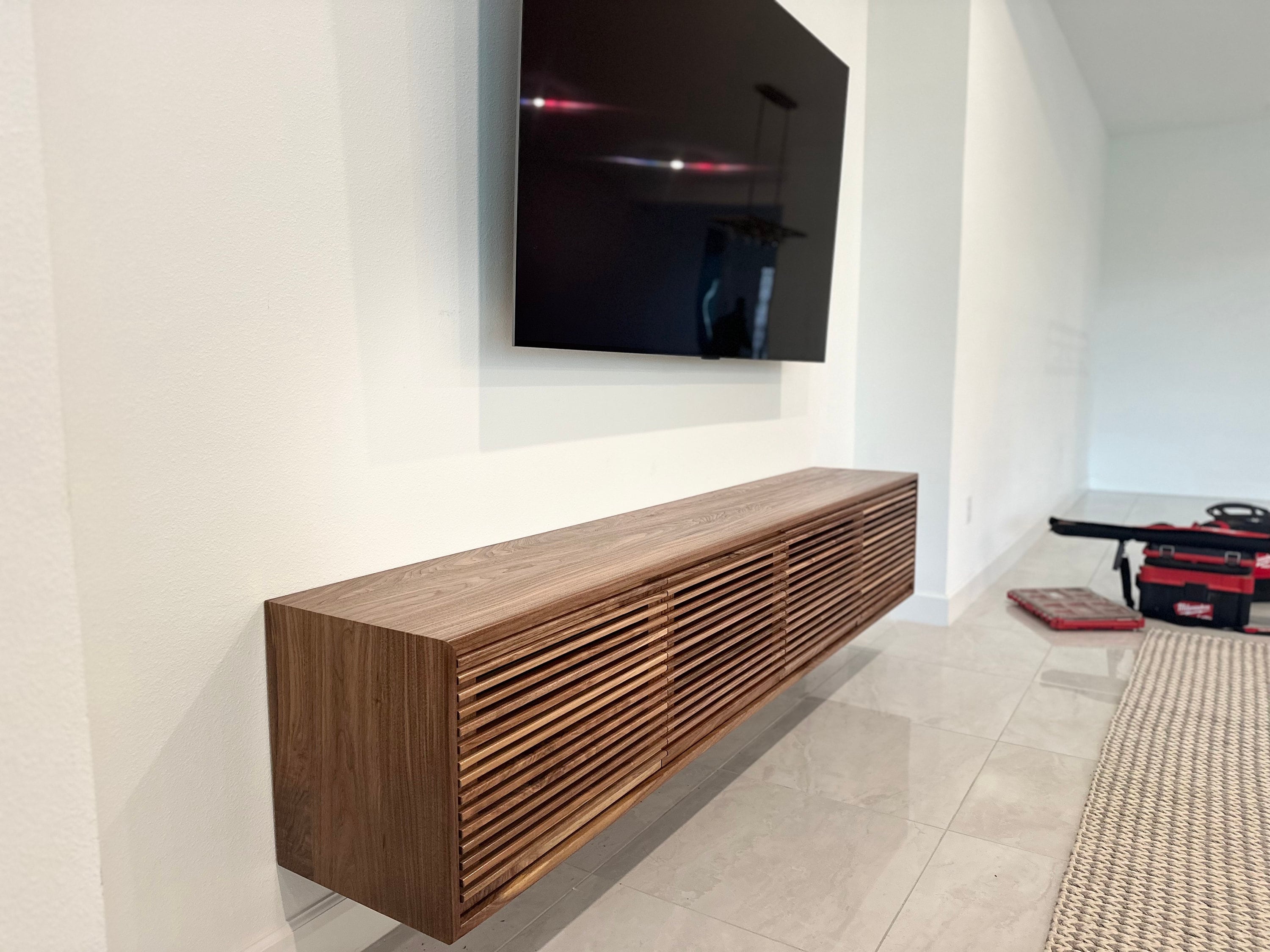 Slat Door Media Console - Etsy