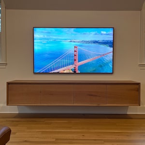 White Oak Floating Media Console - Etsy