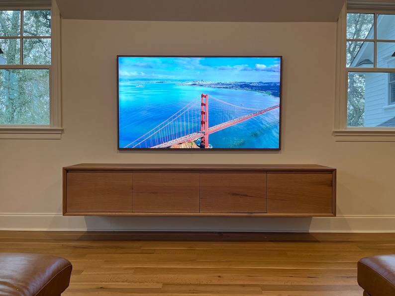 White Oak Floating Media Console - Etsy