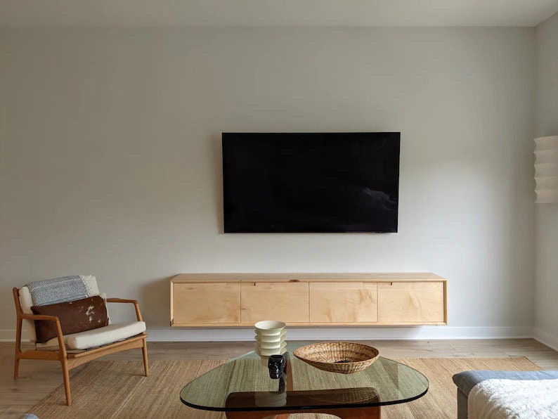 Maple Floating Media Console - Etsy