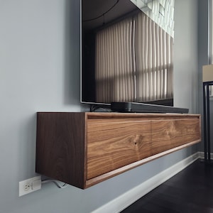 Walnut Floating Media Console - Etsy