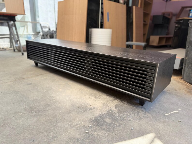 Slat Door White Oak Media Console - Etsy