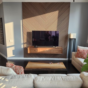 Walnut Floating Media Console - Etsy