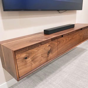 Walnut Floating Media Console - Etsy