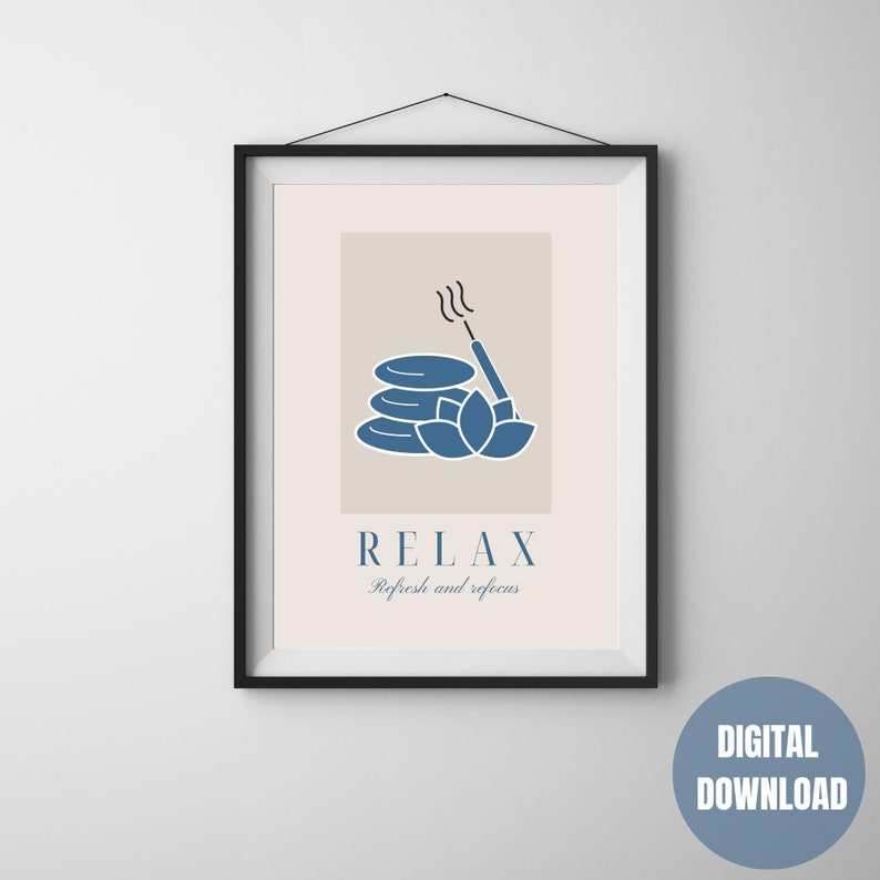 Relax Refresh Refocus Printable Yoga Meditation Wall Art - Etsy Australia