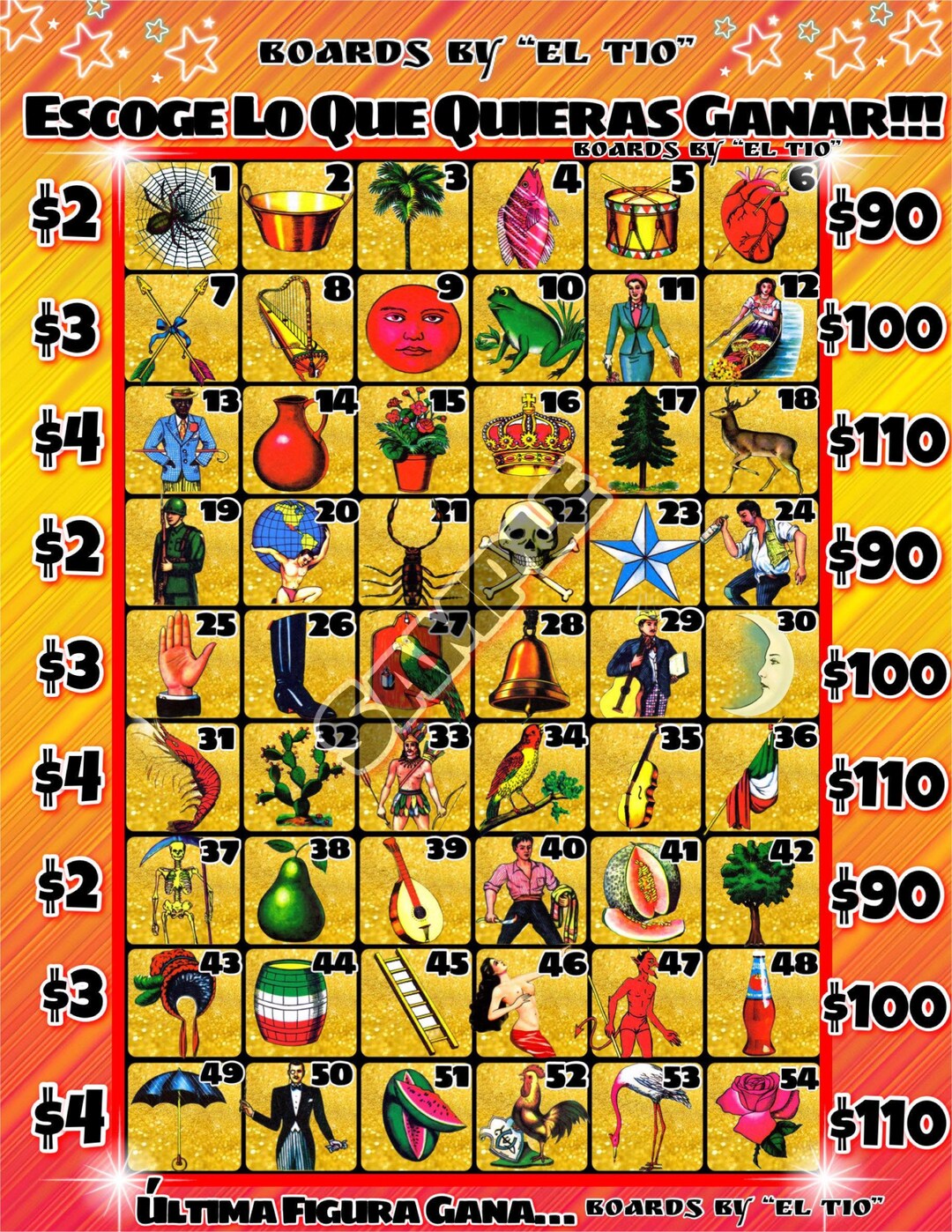 Loteria Board Summer Days - Etsy