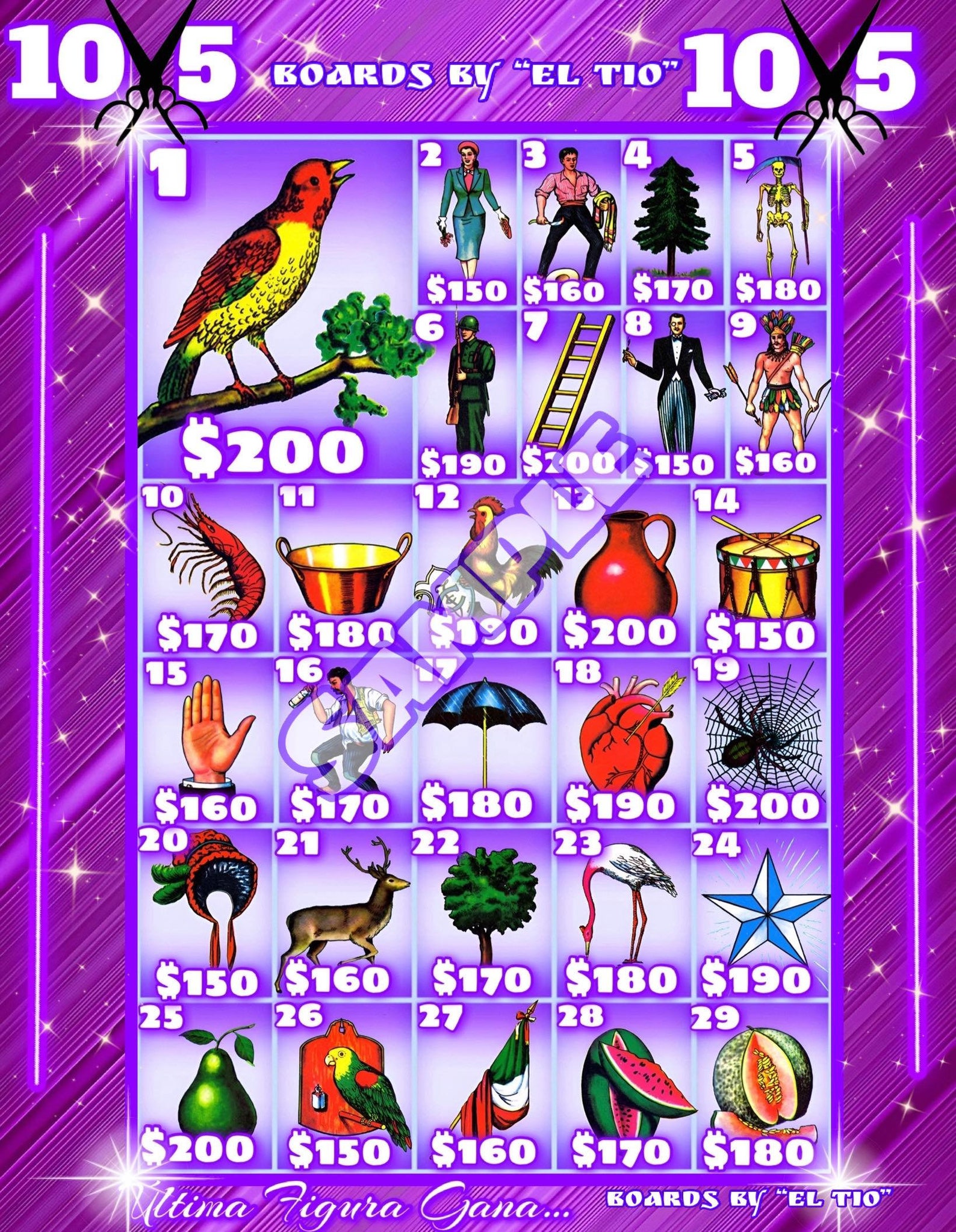 Loteria Board Bundle of Three "neon Trio" - Etsy