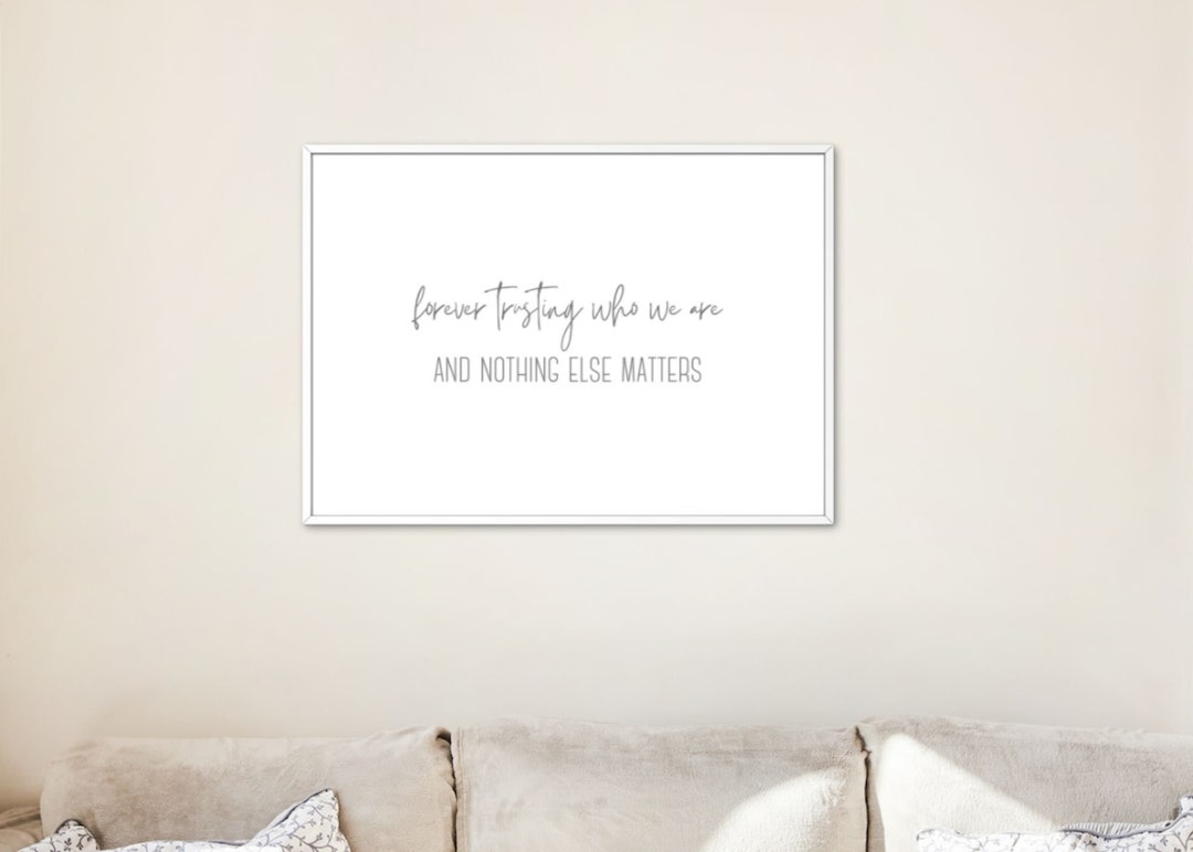 Nothing Else Matters Wall Decor, Metallica Lyrics Wall Decor, Kids Room ...