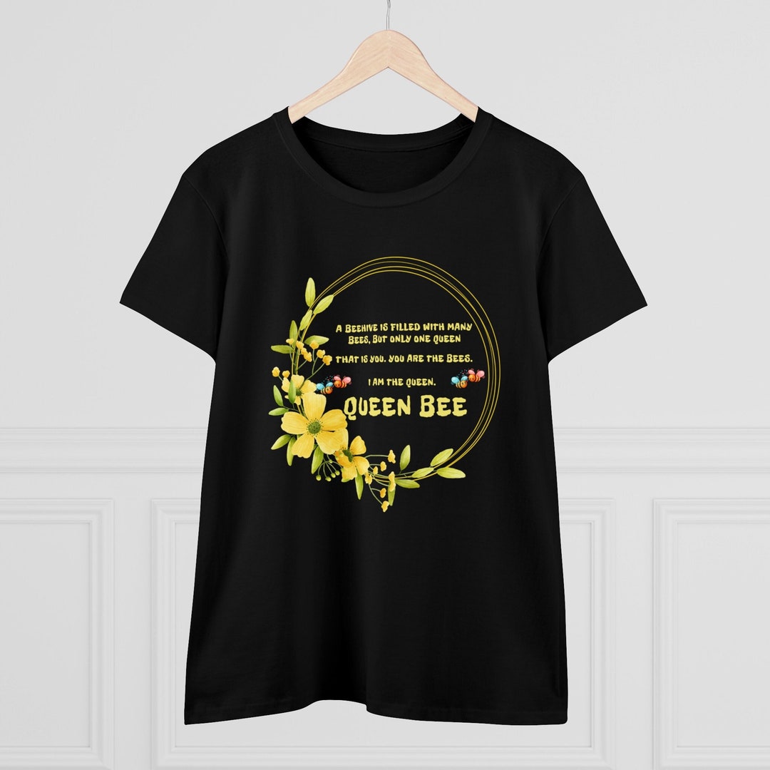 Queen Bee Tee Shirt for Wife Gift Mom T Shirt Fun Print Gift Woman T-shirt Female Gift Shirt ...