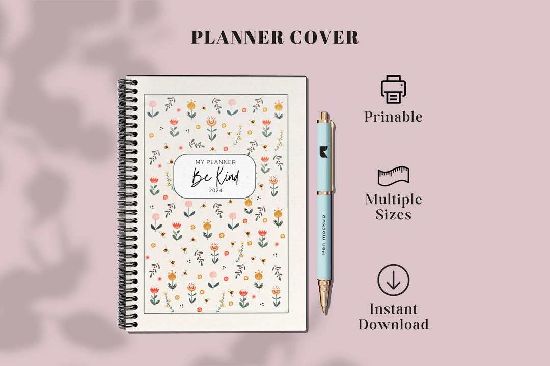 2024 Printable Planner Cover for Journal, Notebook, Disc Bound & Ring ...