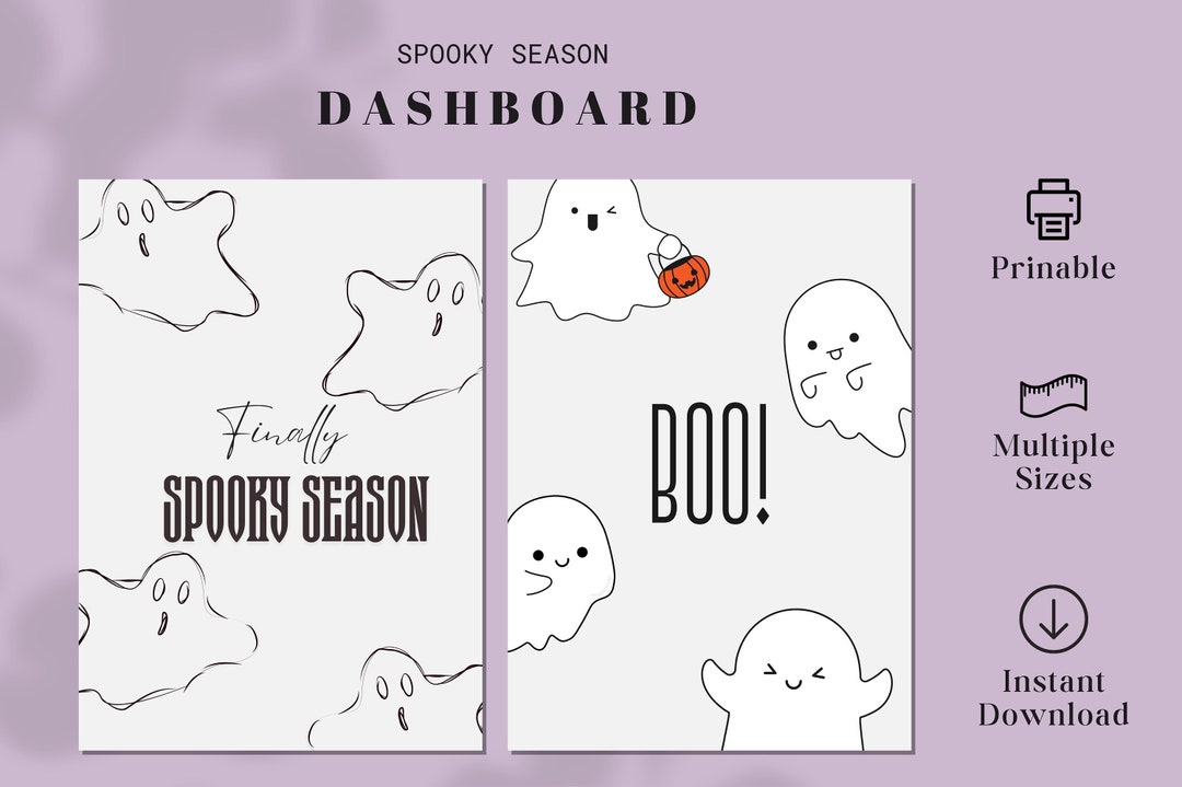 Halloween Spooky Season Printable Planner Dashboard: Minimal - Etsy