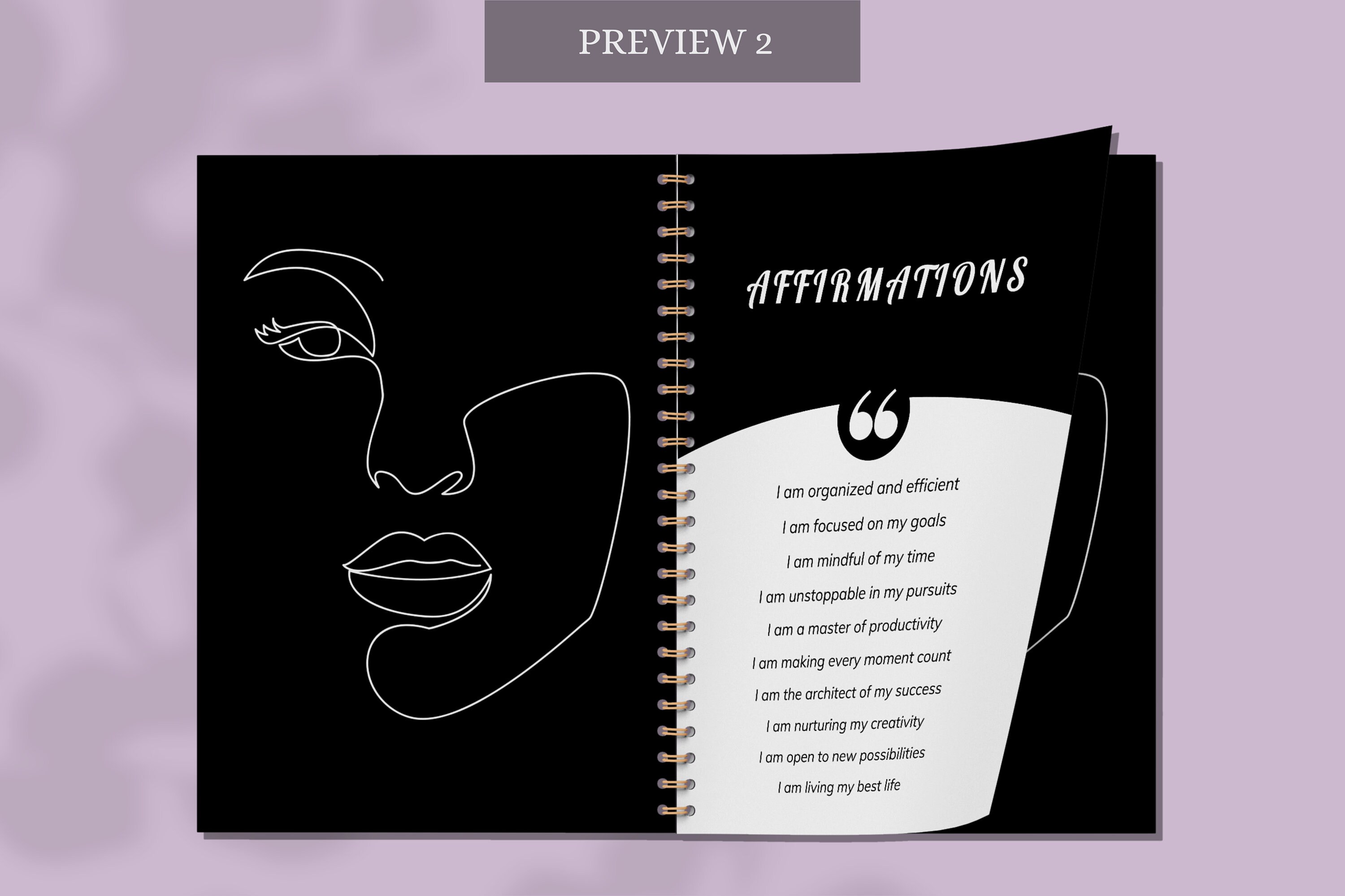 Affirmations Printable Planner Dashboard: Minimal Printable Inserts ...