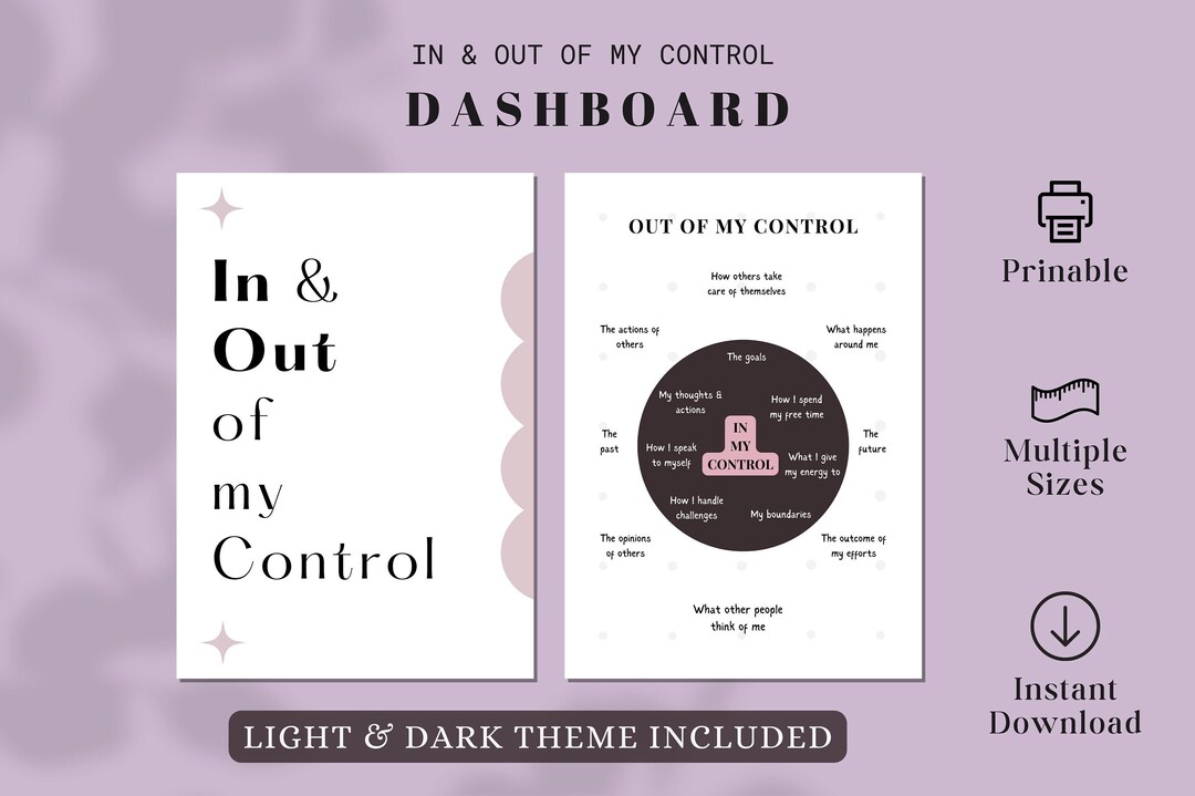 Control Planner Dashboard : Minimal Printable Inserts, Dividers, Covers ...
