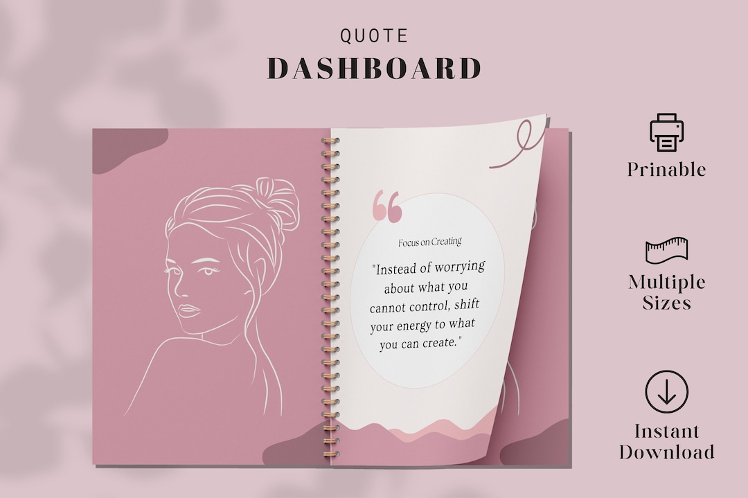 Quote Printable Planner Dashboard: Minimal Printable Inserts - Etsy